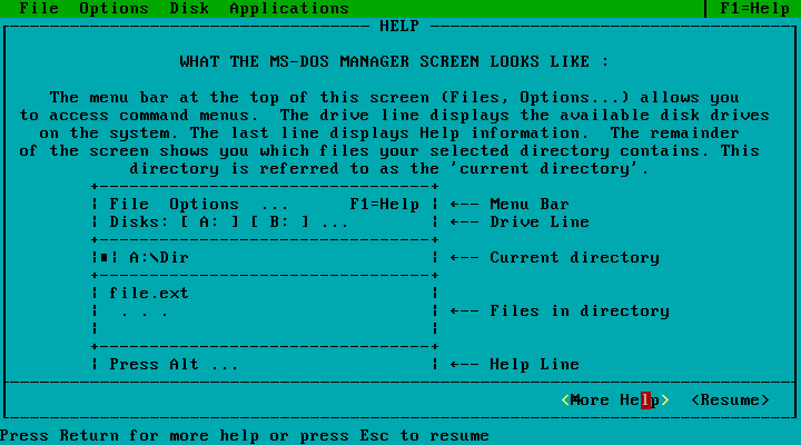 WinWorld: Microsoft MS-DOS Manager 1.00