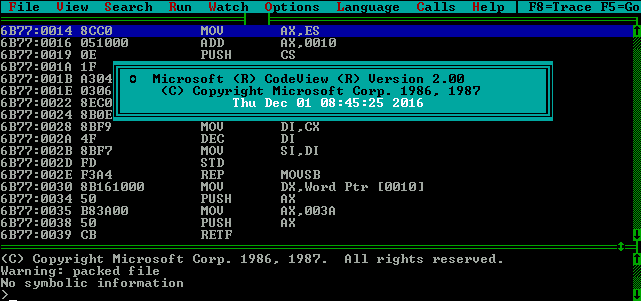 WinWorld: CodeView 2.x