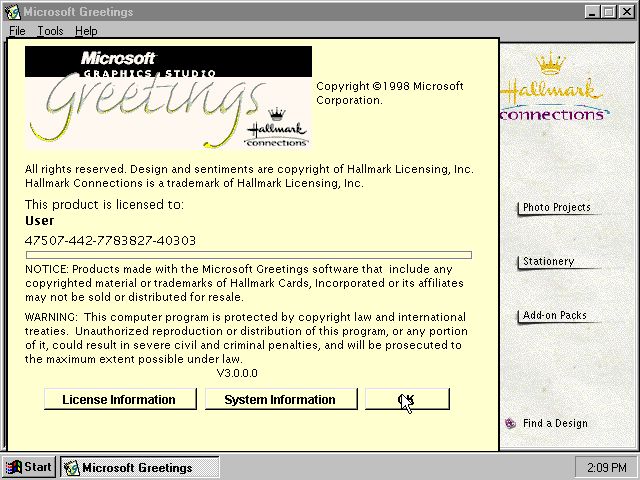 WinWorld: Microsoft Greetings 99 (3.0)