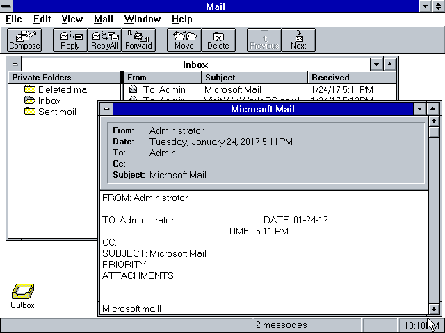 WinWorld: Microsoft Mail 3.0