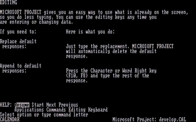 WinWorld: Microsoft Project 1.0 for DOS