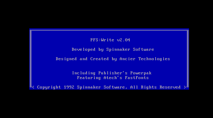 WinWorld: PFS:Write 2.x
