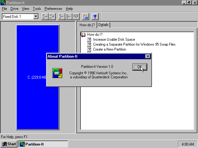 WinWorld: Partition-It 1.0