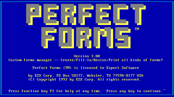 WinWorld: Expert Perfect Forms 3.00