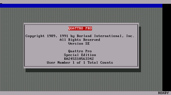 WinWorld: Quattro Pro SE 1.0