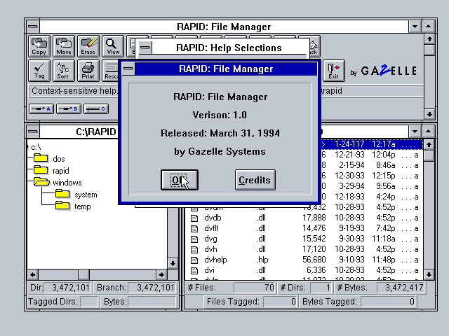 WinWorld: Rapid: File Manager 1.0