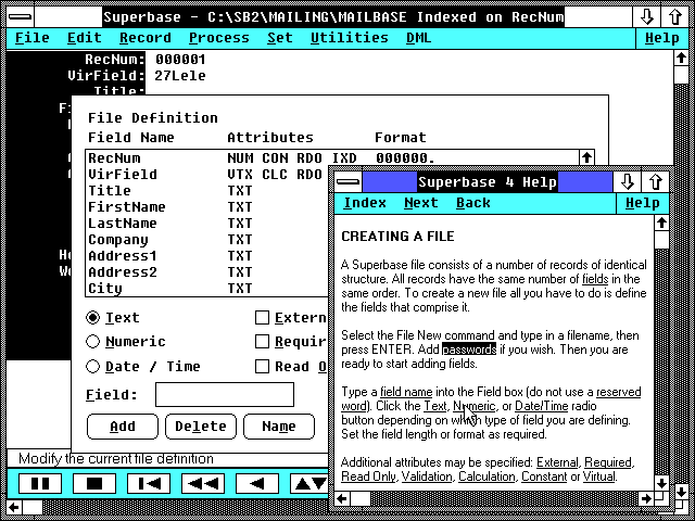 WinWorld: Superbase 4 Win v1.20