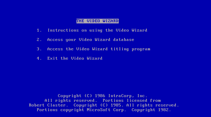 WinWorld: The Video Wizard 1986