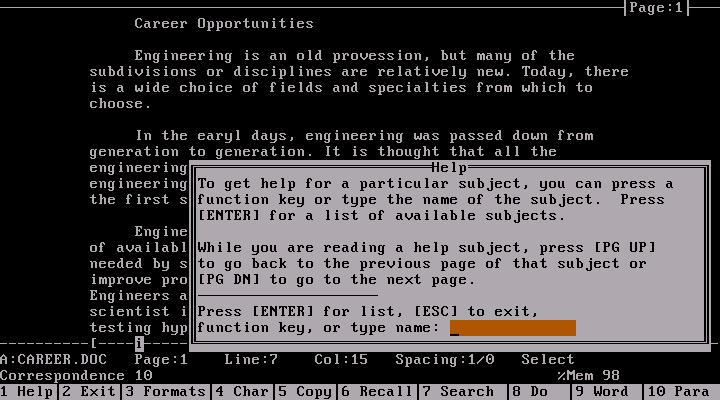 WinWorld: Varsity Scripsit 1.0