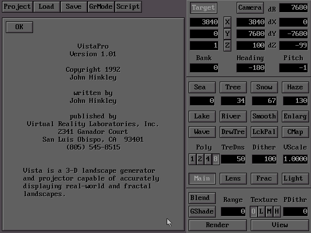 WinWorld: Vistapro 1.x (DOS)