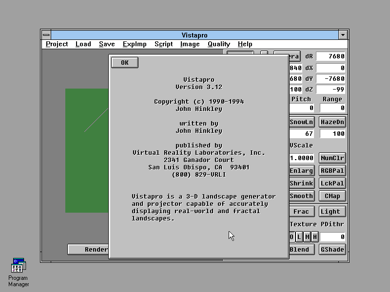 WinWorld: Vistapro 3.x (Win)