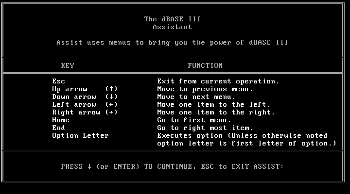 WinWorld: dBASE III v1.0