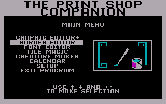 WinWorld: The Print Shop Companion For IBM PC (DOS)