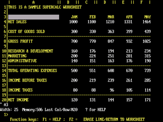 SuperCalc 2 v1.00 - Stats, Downloads and Screenshots :: WinWorld