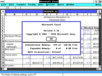 Microsoft Excel 2.1 - Stats, Downloads and Screenshots :: WinWorld