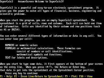SuperCalc 3 v1.00 - Stats, Downloads and Screenshots :: WinWorld
