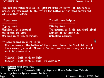 Microsoft Word 3.x (DOS) - Stats, Downloads and Screenshots :: WinWorld