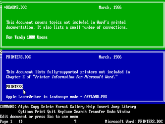 Microsoft Word 3.x (DOS) - Stats, Downloads and Screenshots :: WinWorld