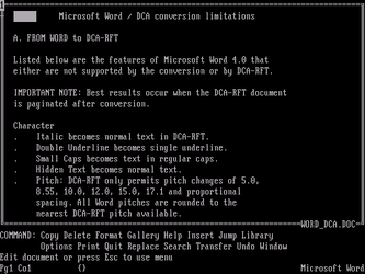 Microsoft Word 4.0 (DOS) - Stats, Downloads and Screenshots :: WinWorld