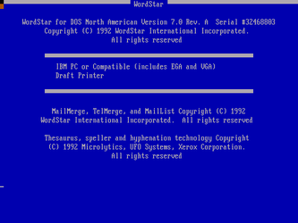 WordStar 7 - Stats, Downloads and Screenshots :: WinWorld