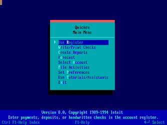 Quicken 8.x (DOS) - Stats, Downloads and Screenshots :: WinWorld