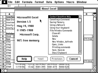 Microsoft Excel 1.x - Stats, Downloads and Screenshots :: WinWorld