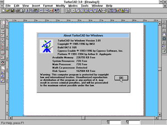 TurboCAD 3.x - Stats, Downloads and Screenshots :: WinWorld