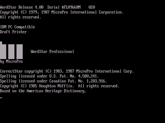 WordStar 4.0 - Stats, Downloads and Screenshots :: WinWorld