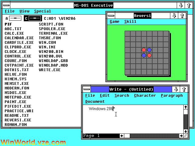 WinWorld: Windows 2.x Windows 286