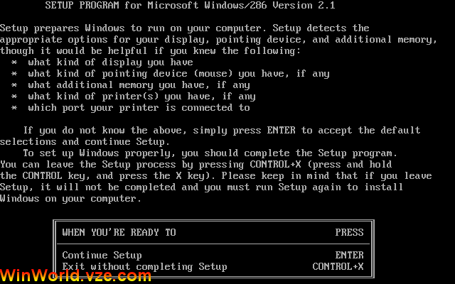 WinWorld: Windows 2.x Windows 286